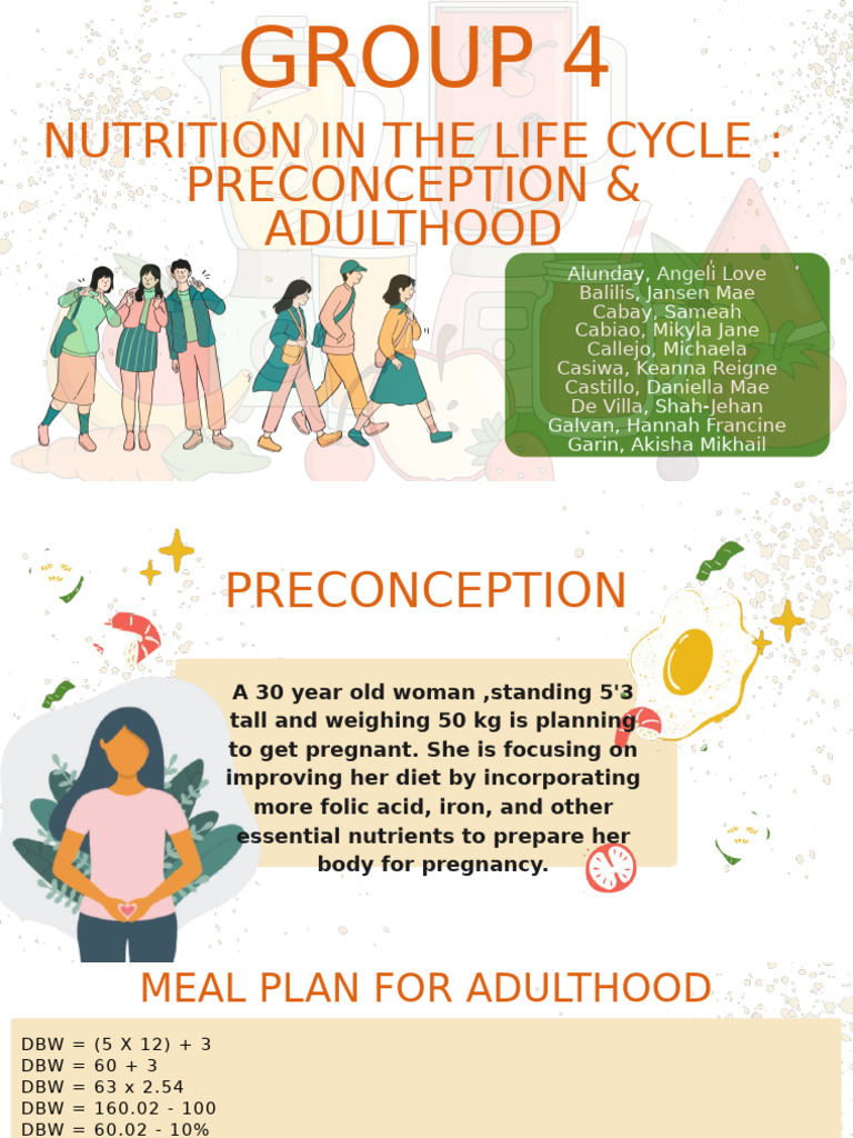 Nutrition For Preconception and Adulthood. | PDF | Diet & Nutrition | Diet (Nutrition)