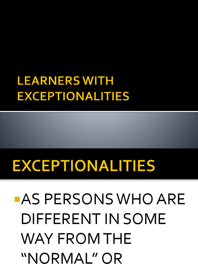Learners With Exceptionalities | PDF | Disability | Intellectual Disability