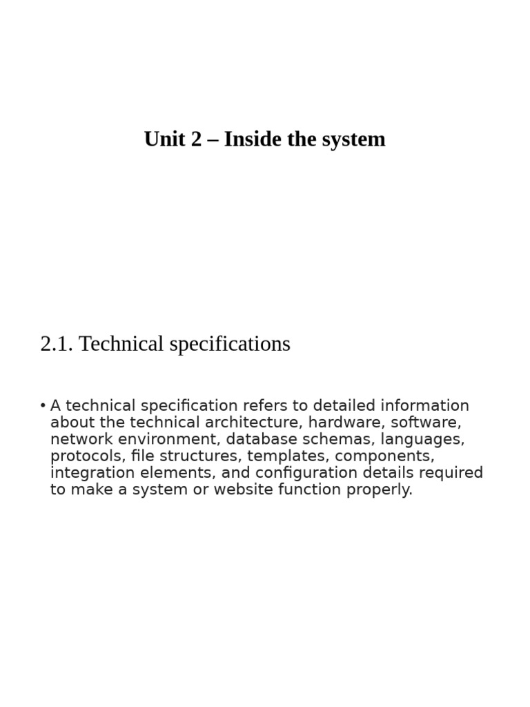 Unit 2 - Inside The System | PDF | Computers