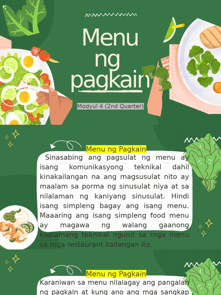 Menu NG Pagkain-Module 4 (2ndQTR) | PDF