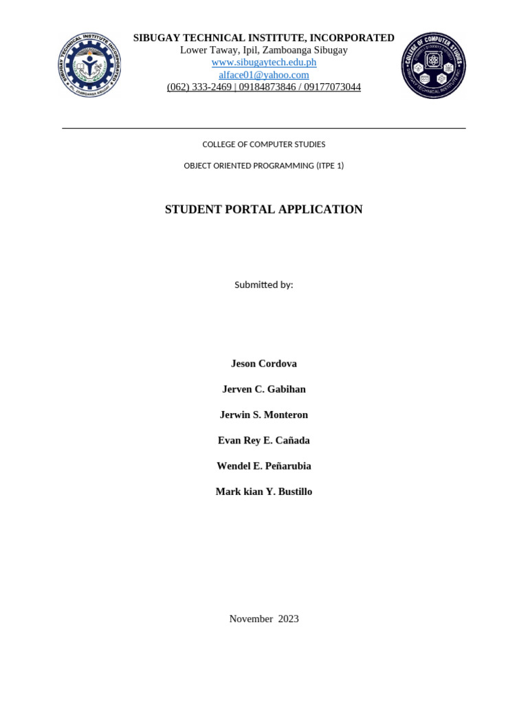 Student Portal Application | PDF | Usability | Information