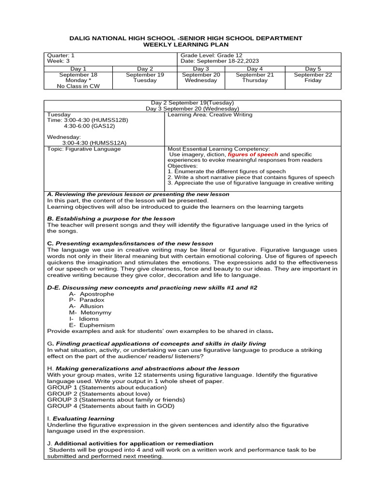 CW_LESSON PLAN_W3 | PDF | Learning | Cognitive Science CW_LESSON PLAN_W3 | PDF | Learning | Cognitive Science