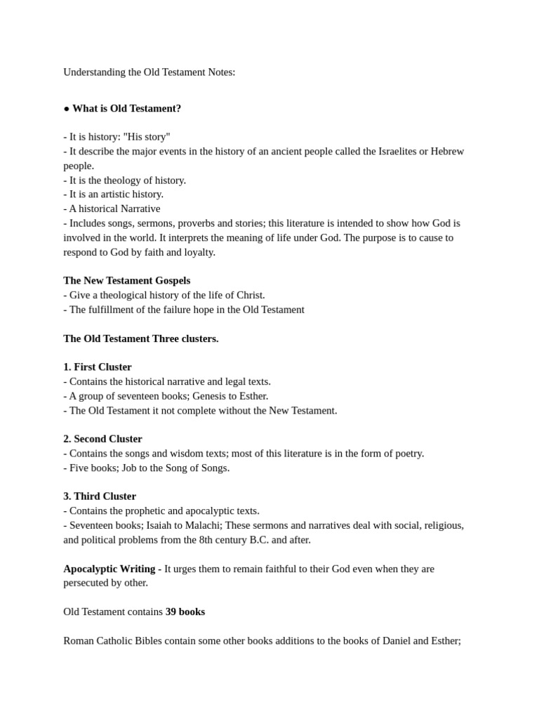 Understanding The Old Testament Notes | PDF | Old Testament | Moses