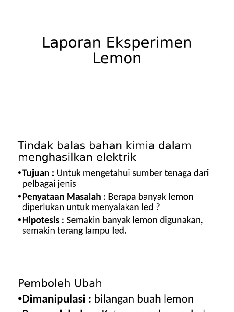 Laporan Eksperimen Lemon | PDF