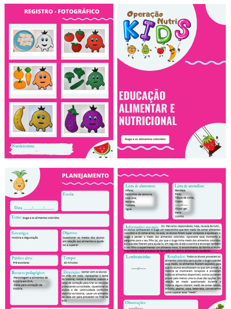 Planej +Aula+Guga+e+Os+Alimentos+Coloridos | PDF