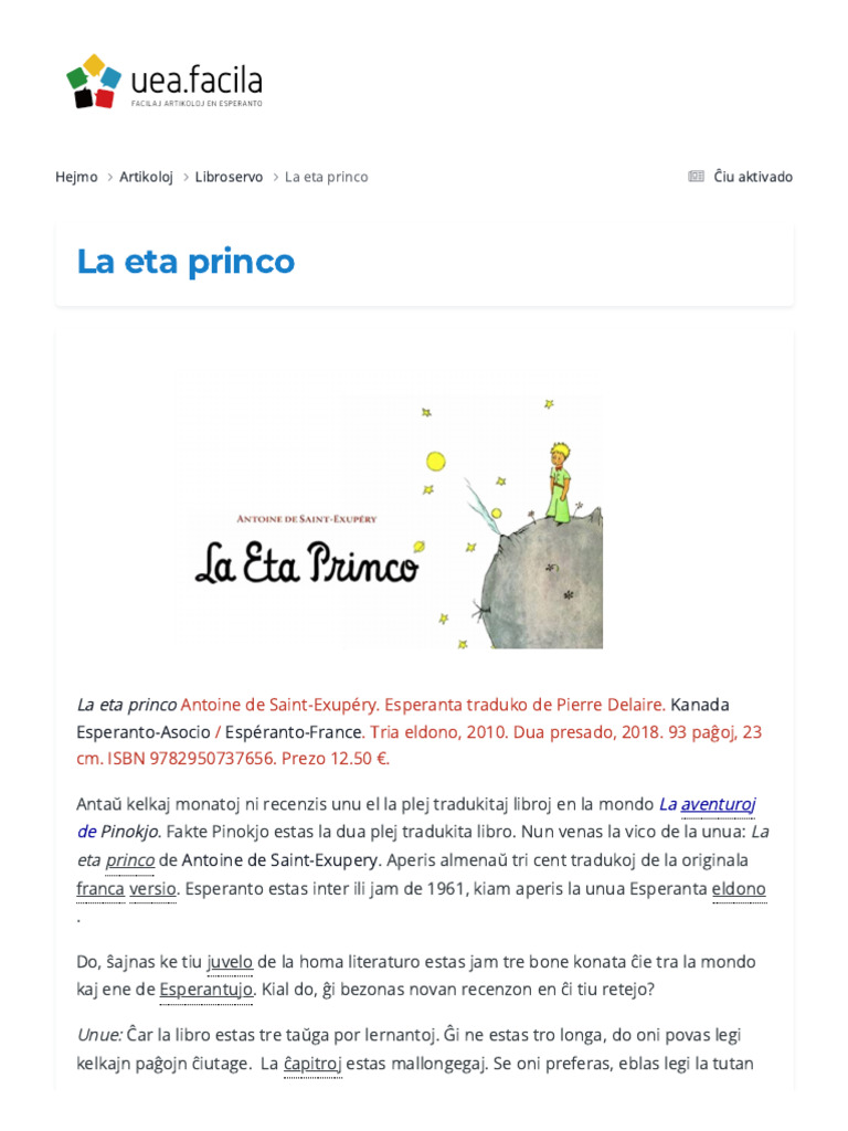 La Eta Princo | PDF
