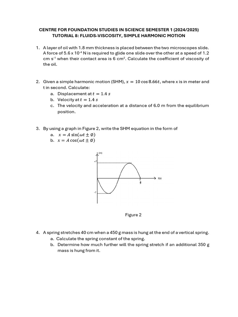 Tutorial 8 SHM 2024 | PDF