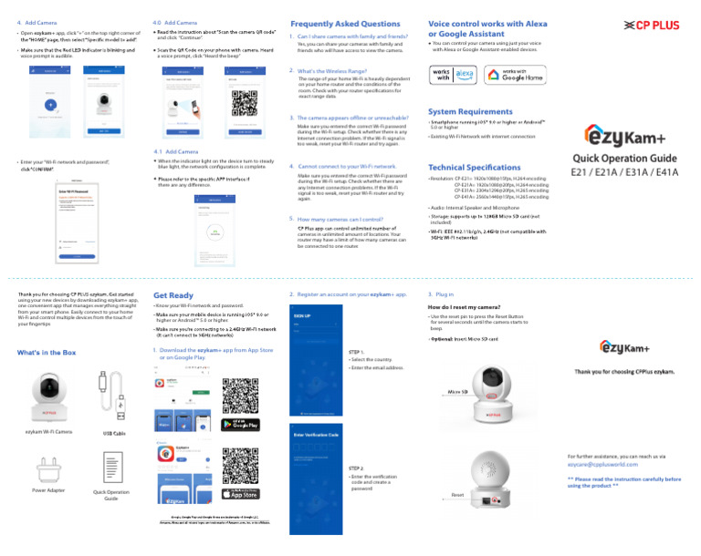 Quick Operation Guide: Frequently Asked Questions Voice Control Works With Alexa or Google ...