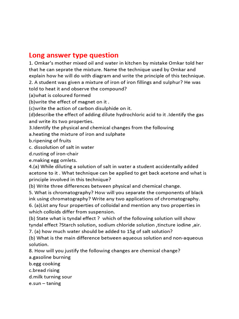Long Answer Type | PDF