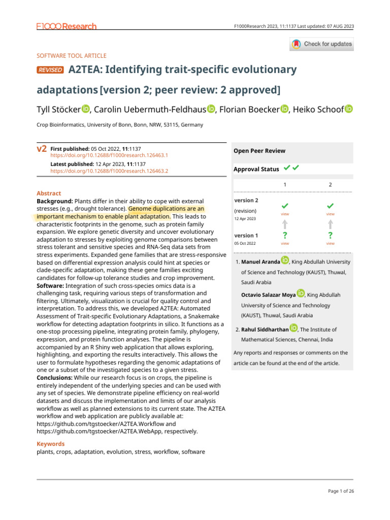 Research Article Bioinfo | PDF | Bioinformatics | Gene Duplication