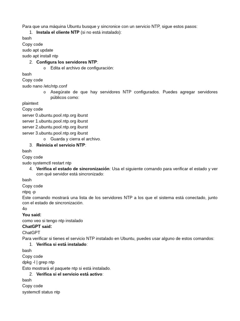Config NTP | PDF | Informática