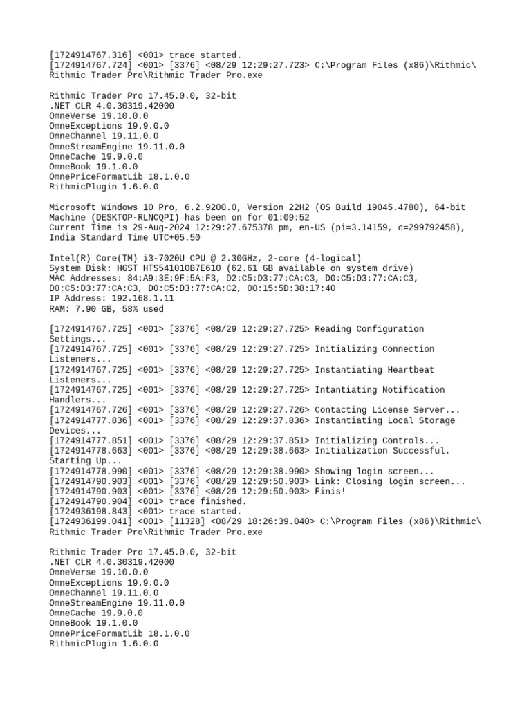 Rithmic Trader Pro2.Cur | PDF | 64 Bit Computing | Windows 10