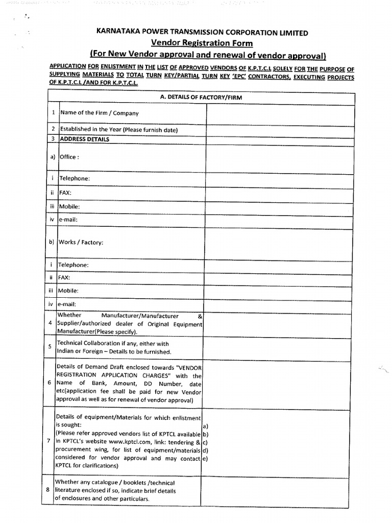 VendorRegistrationForm 2014new | PDF