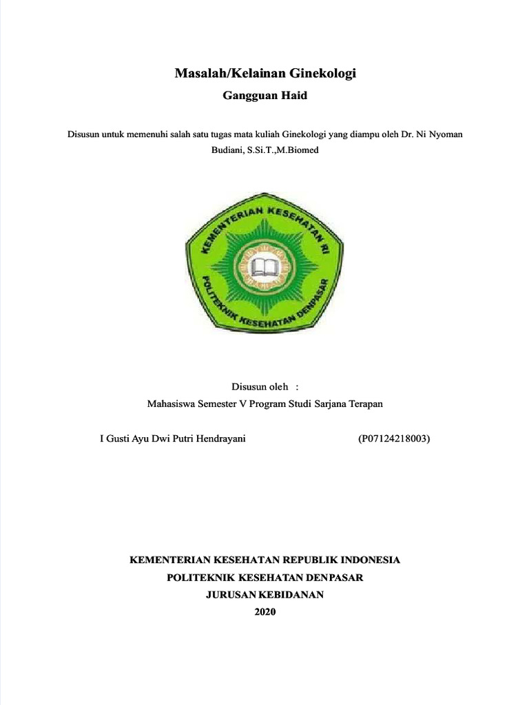 Pdf-Dwi-Putri-003-Makalah-Gangguan-Haid - Compress 2 | PDF