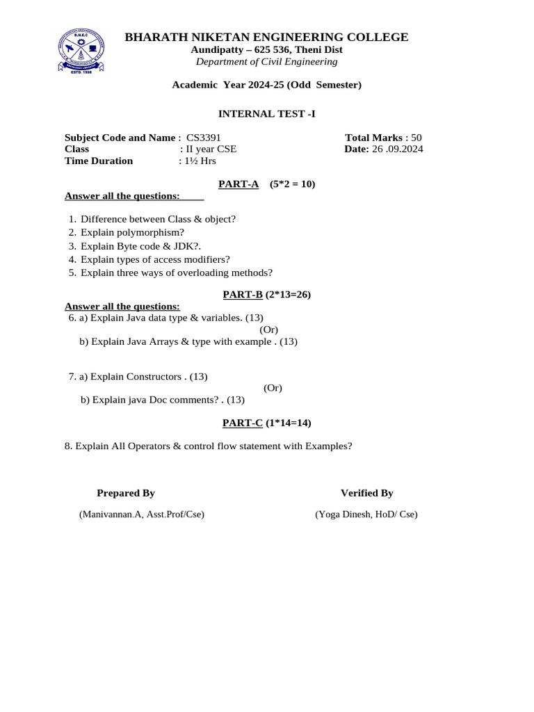 II CSE Questions | PDF