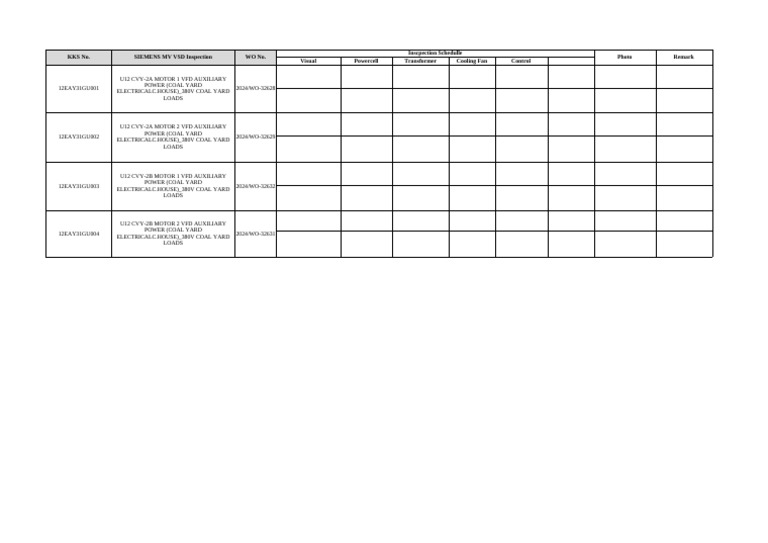 Form MV Inspection For VFD | PDF