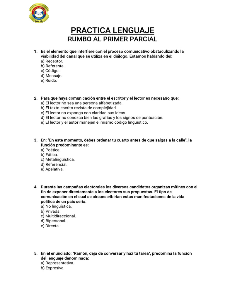 Lenguaje Prefas Alexis Mendoza | PDF | Asunto (gramática) | Oración ...