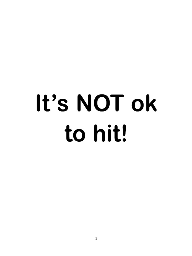 Social Story - Not Ok To Hit | PDF