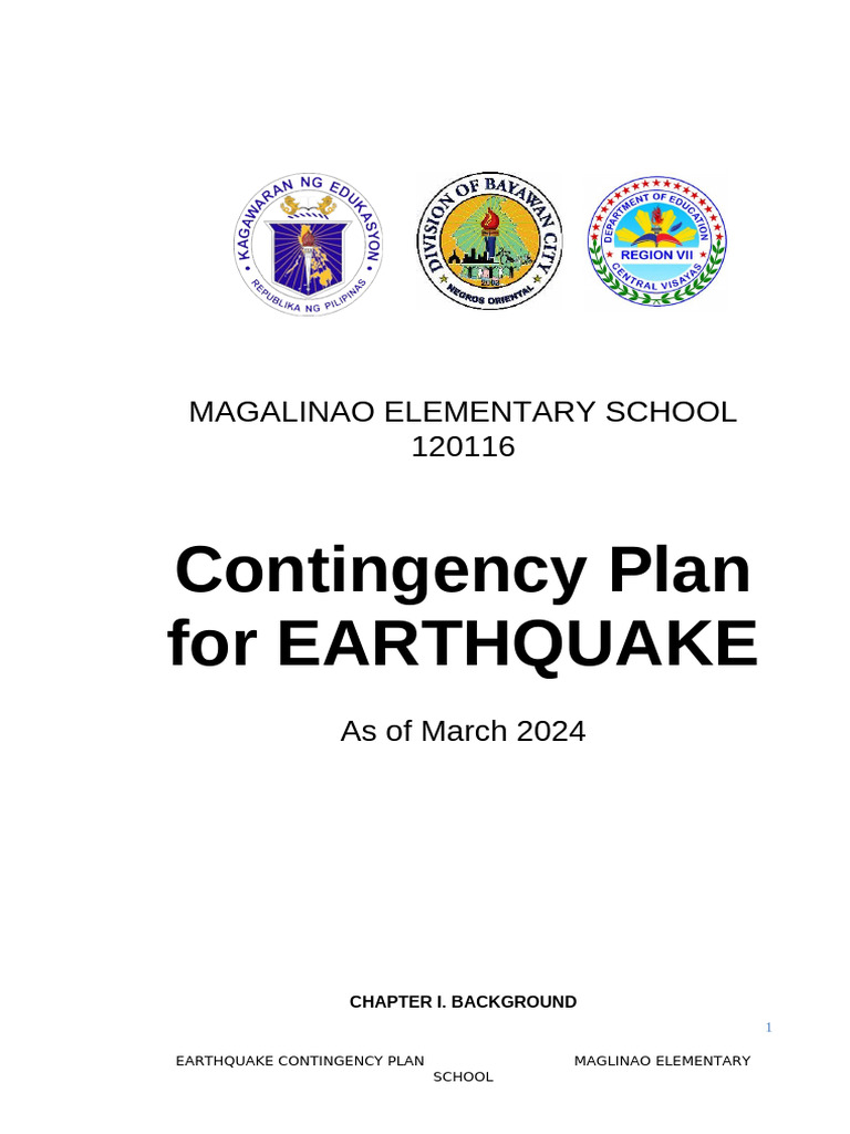 EARTHQUAKE CONTINGENCY PLAN by NOBER T CABISON | PDF | Volcano ...
