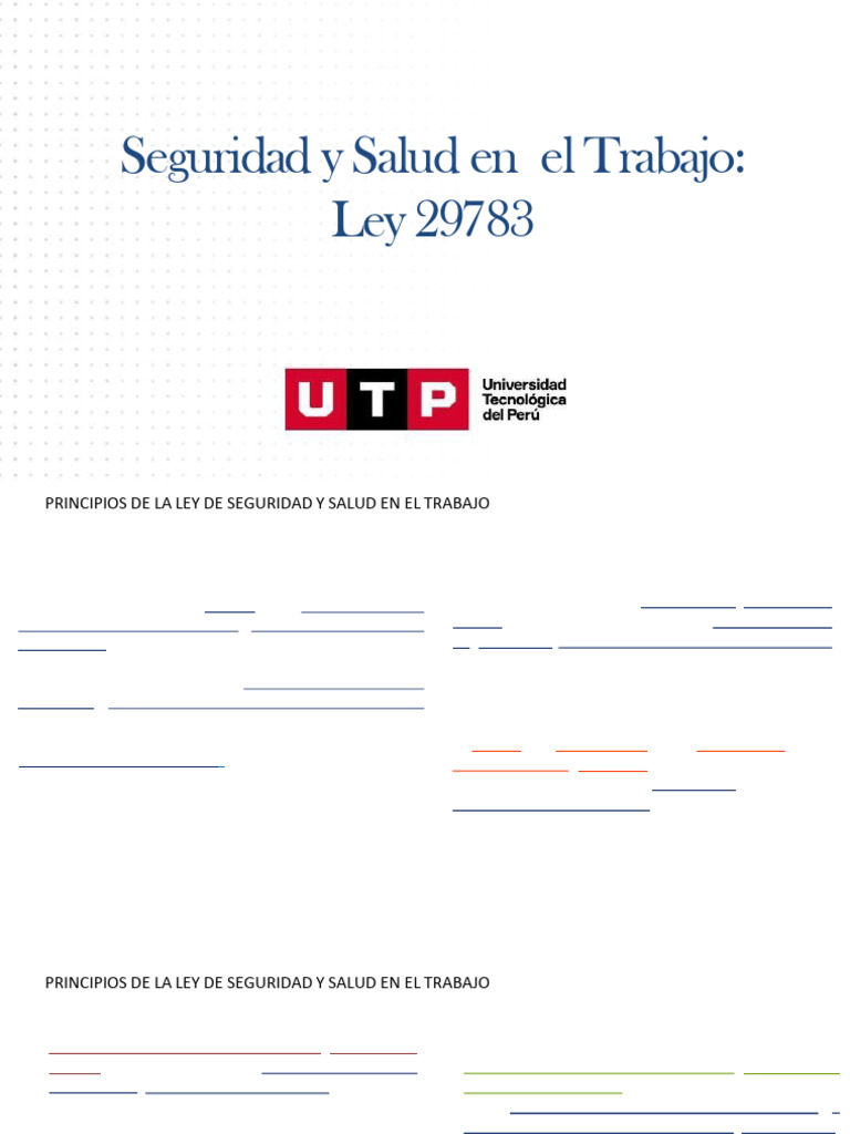 Seguridad y Salud en El Trabajo: Ley 29783 | PDF | Derecho laboral | Seguridad y salud ocupacional