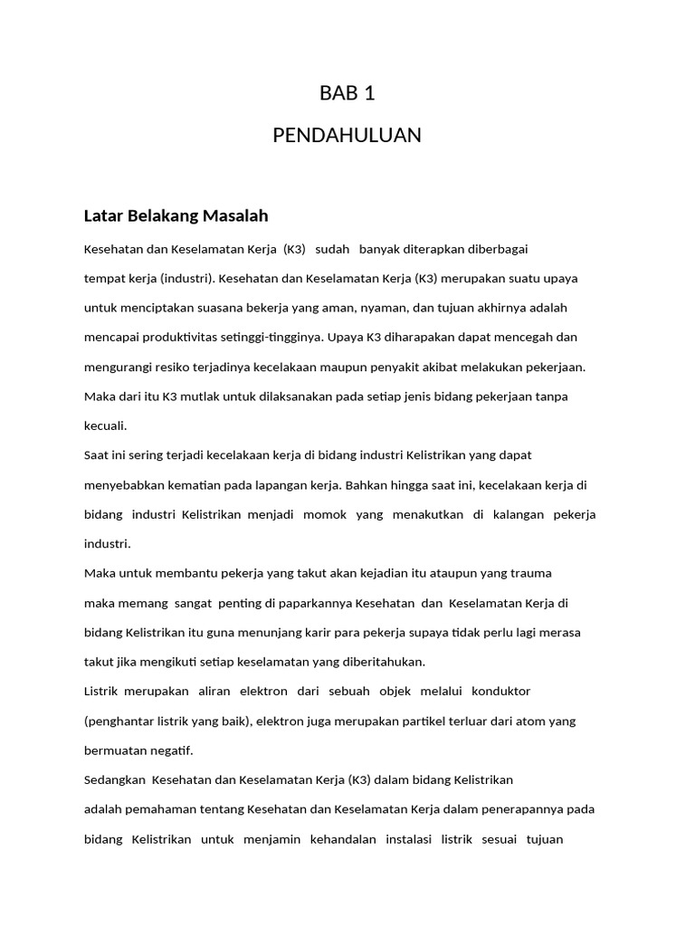 BAB 1 Makalah k3 Kelistrikan Fajar Eko Pamuji | PDF