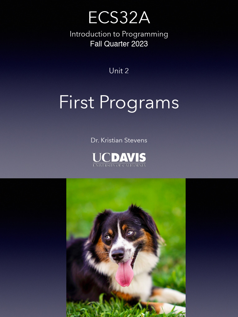 Ecs32af23unit2firstprograms Pdf Parameter Computer Programming Integer Computer Science 4059