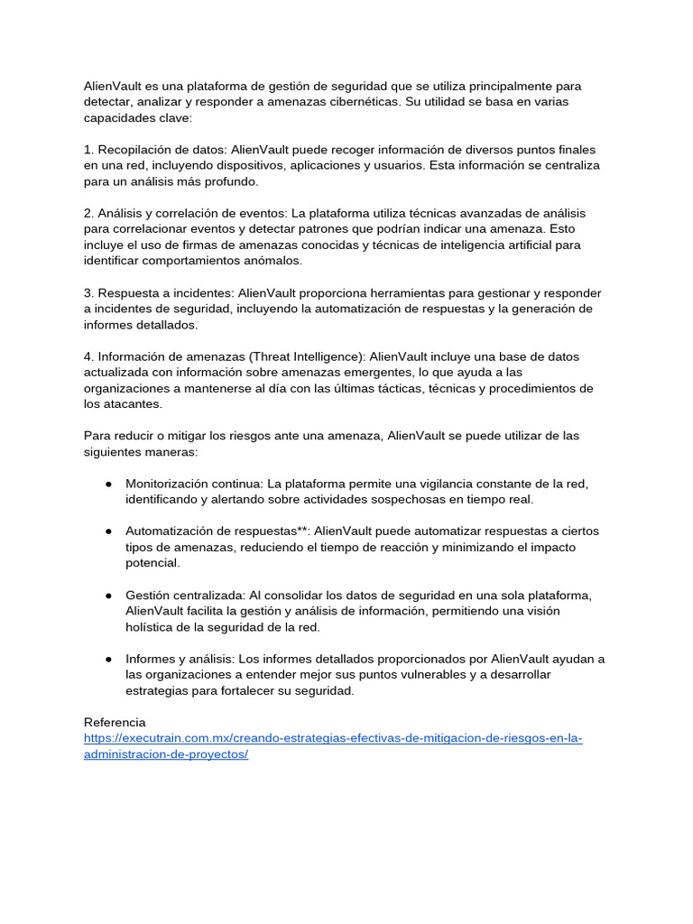 Gestión de Seguridad con AlienVault | PDF