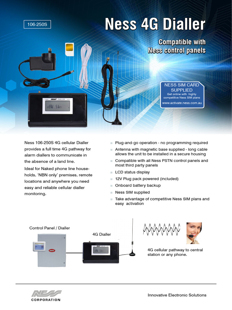 Ness 106-250 4G Brochure | PDF | 4 G | Telephone