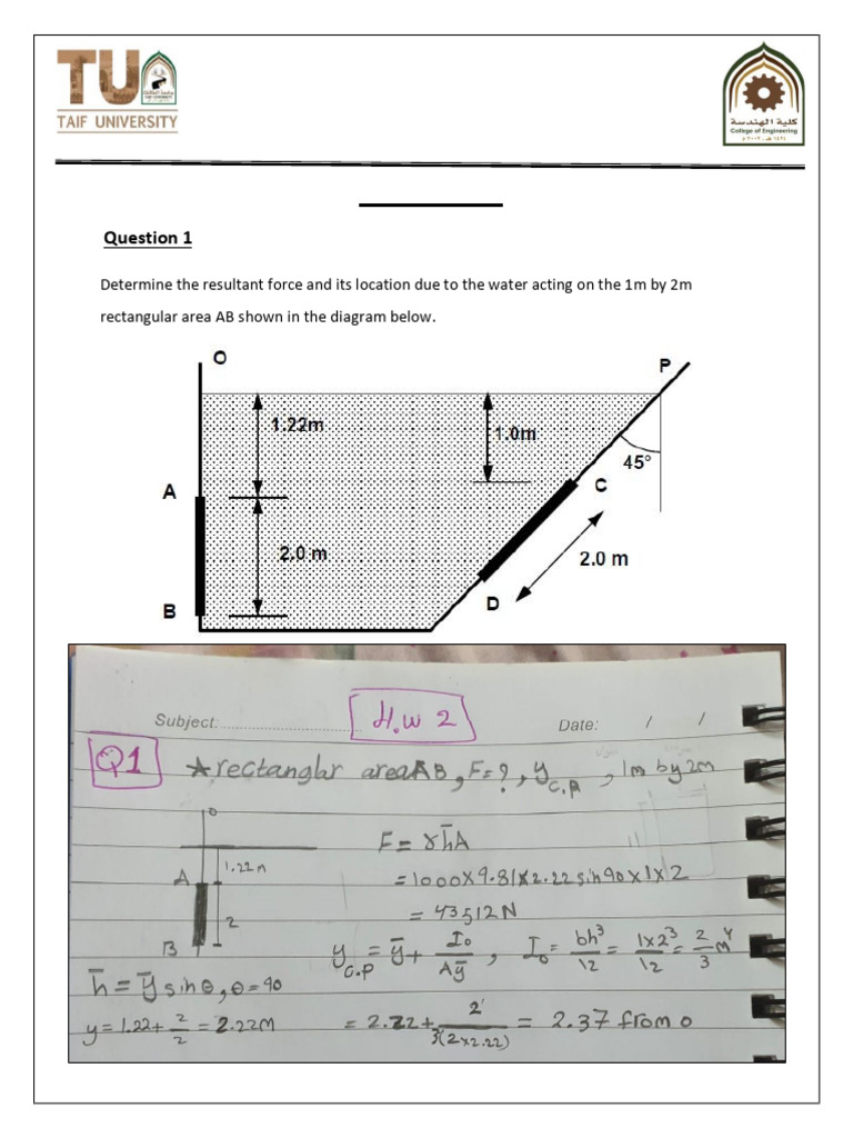 Fluid Mechanics Assignment | PDF | Teaching Methods & Materials ...