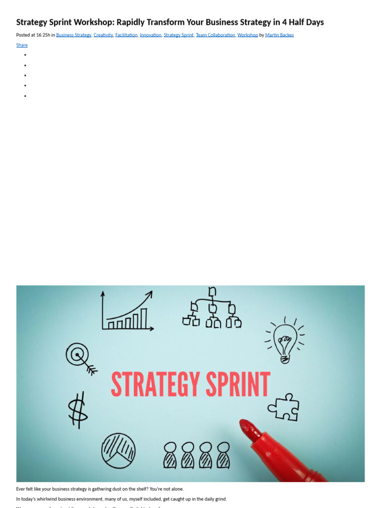 Strategy Sprint Workshop - Rapidly Transform Your Business Strategy in ...