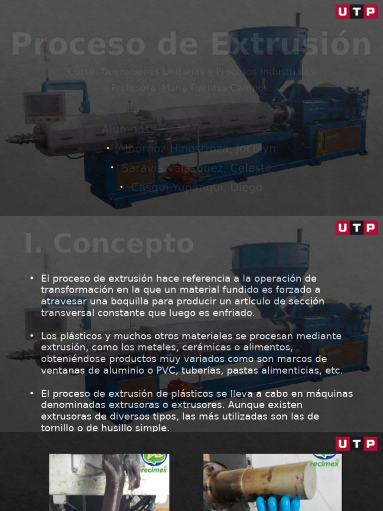 Extrusión: Proceso y Aplicaciones | PDF | Extrusión | Ciencia de los ...