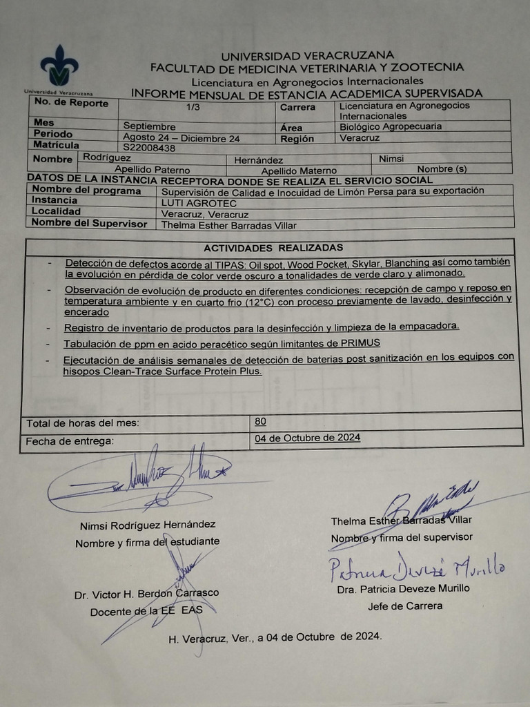 1er Reporte EAS Nimsi RH | PDF