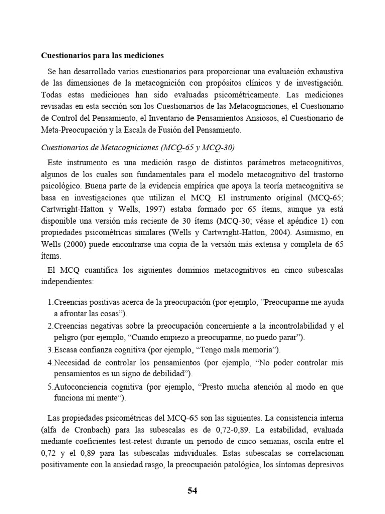 Terapia Metacognitiva para La Ansiedad y La Depresión - Adrian Wells-54 ...