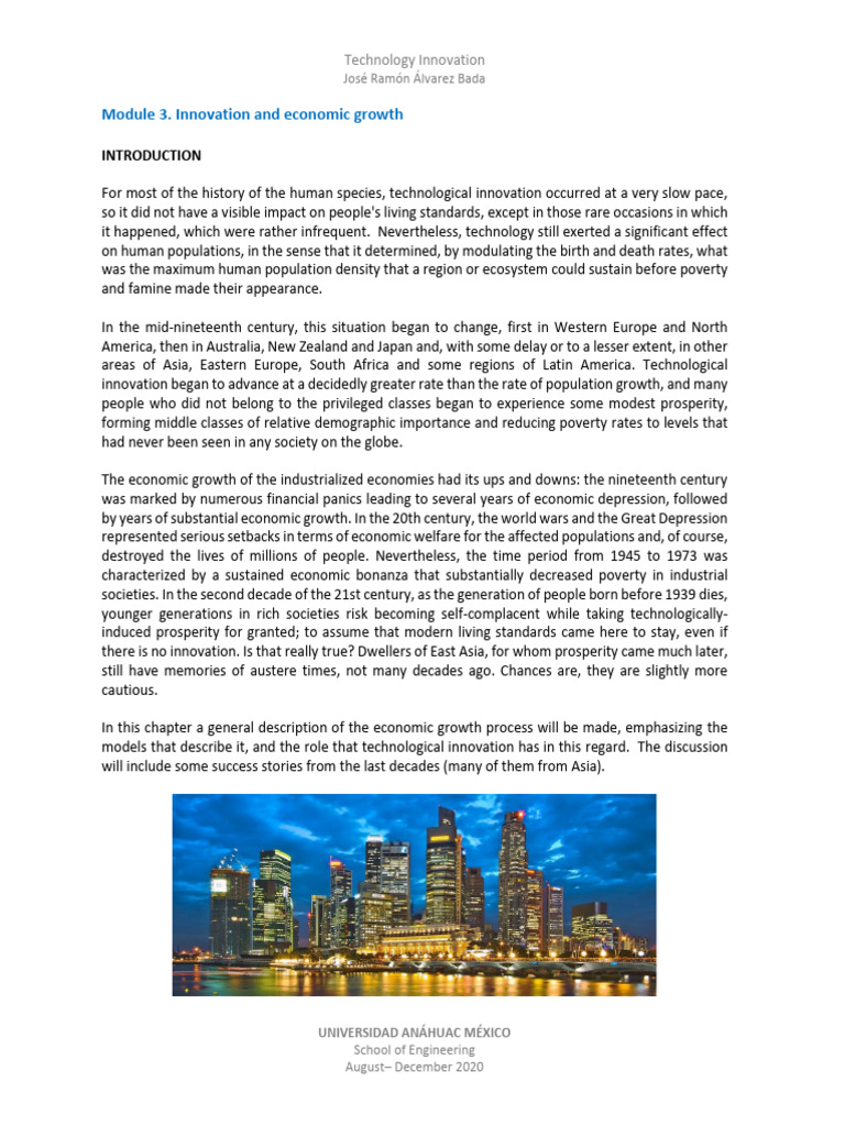 Lecture Notes 3. Innovation and Economic Growth | PDF | Economic Growth ...