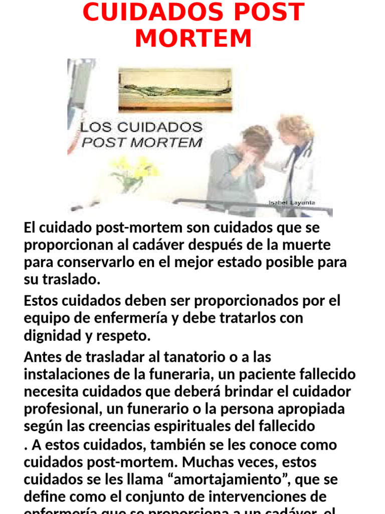 Cuidados Post Mortem | PDF | Cadáver | Casa funeraria