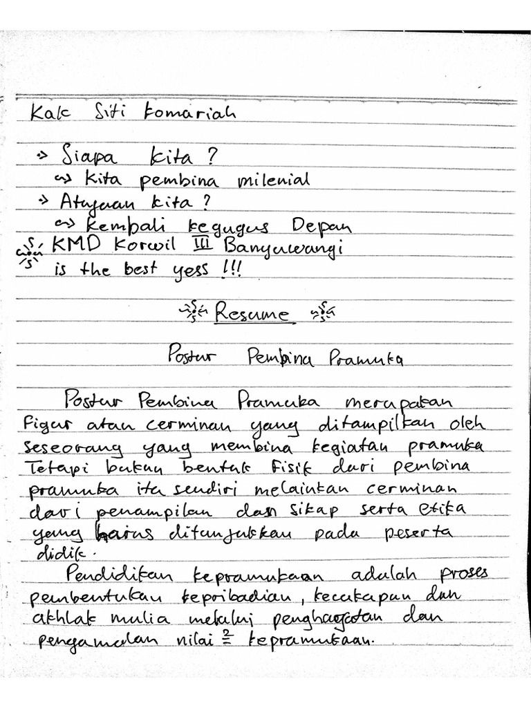 Resume KMD Hari Ke-2 Postur Pembina ERDA FREDIANTO | PDF