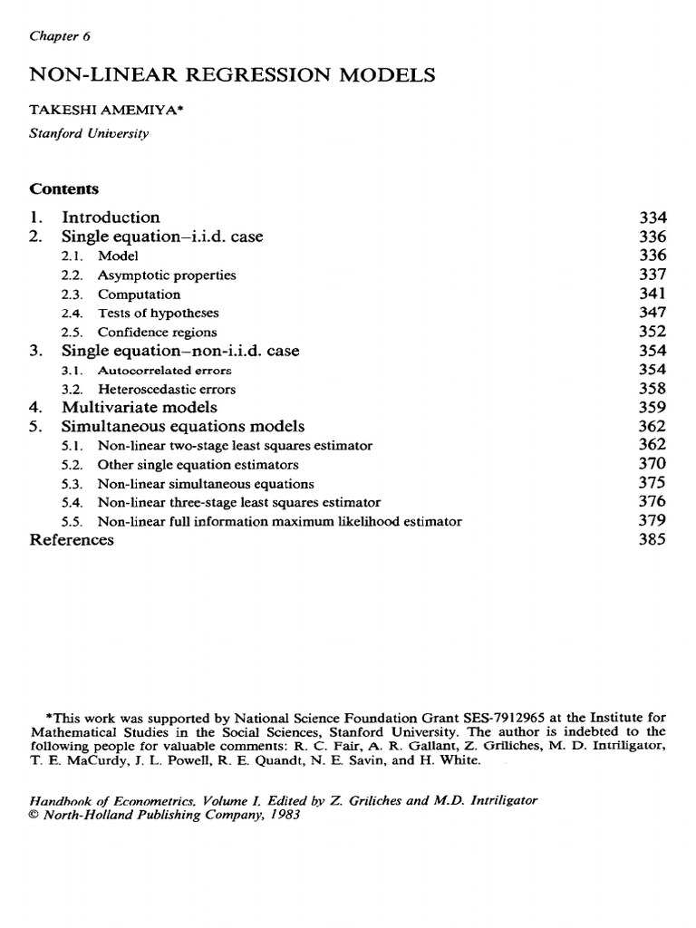 06 Nonlinear Regression Models | PDF | Regression Analysis | Linear Regression
