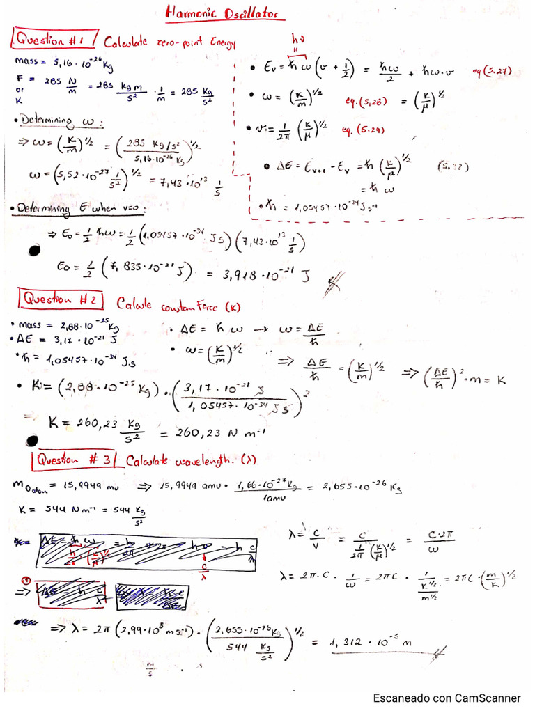 Exercises Set 05. Vibrational Motion - Gabriel Baquerizo | PDF