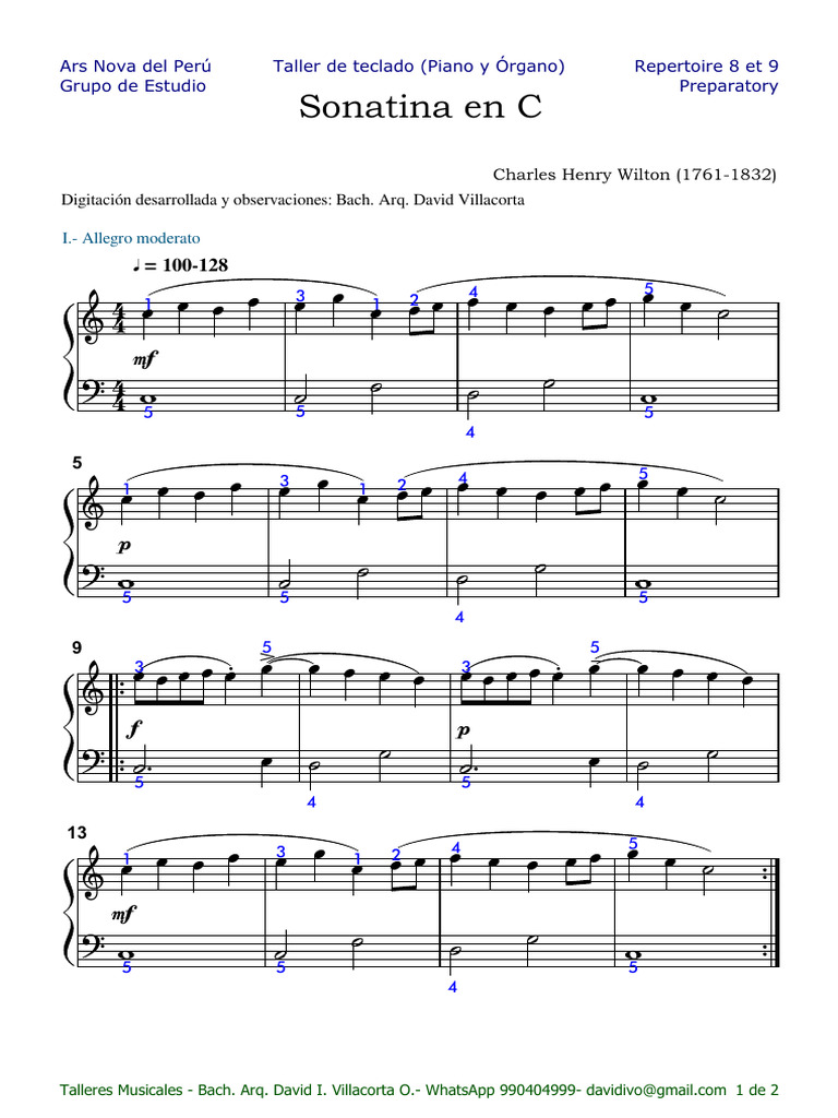 Repertorio Esencial de Piano Nivel Preparatorio | PDF