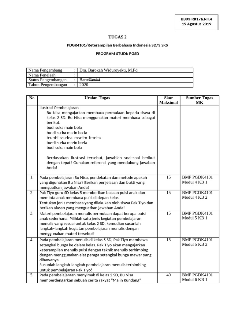 PDGK4101 TUGAS 2 Bhs | PDF