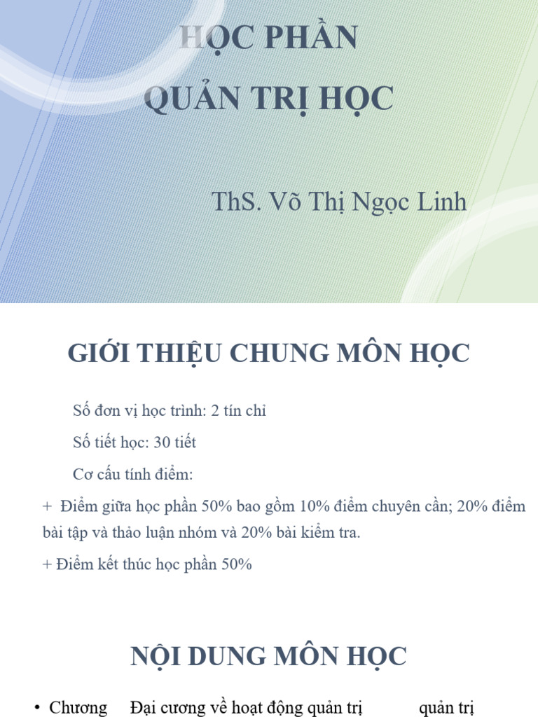 Quản Trị Học Chuong 1234567 | PDF