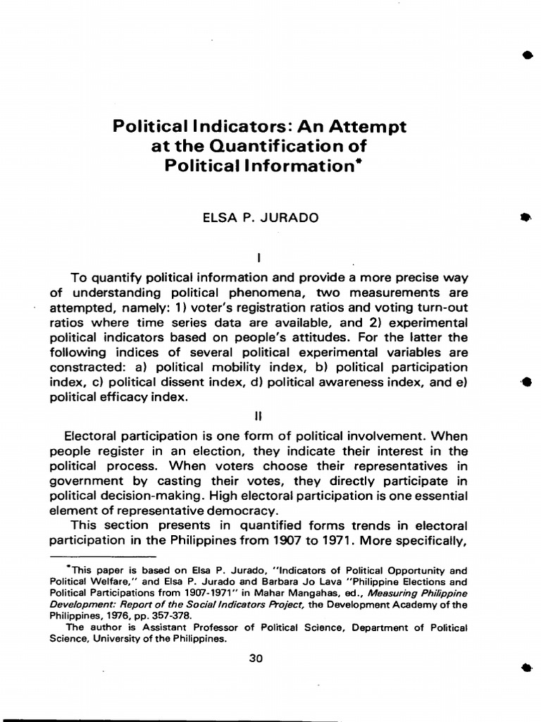 10 - Political Indicators - An Attempt at The Quantification of ...