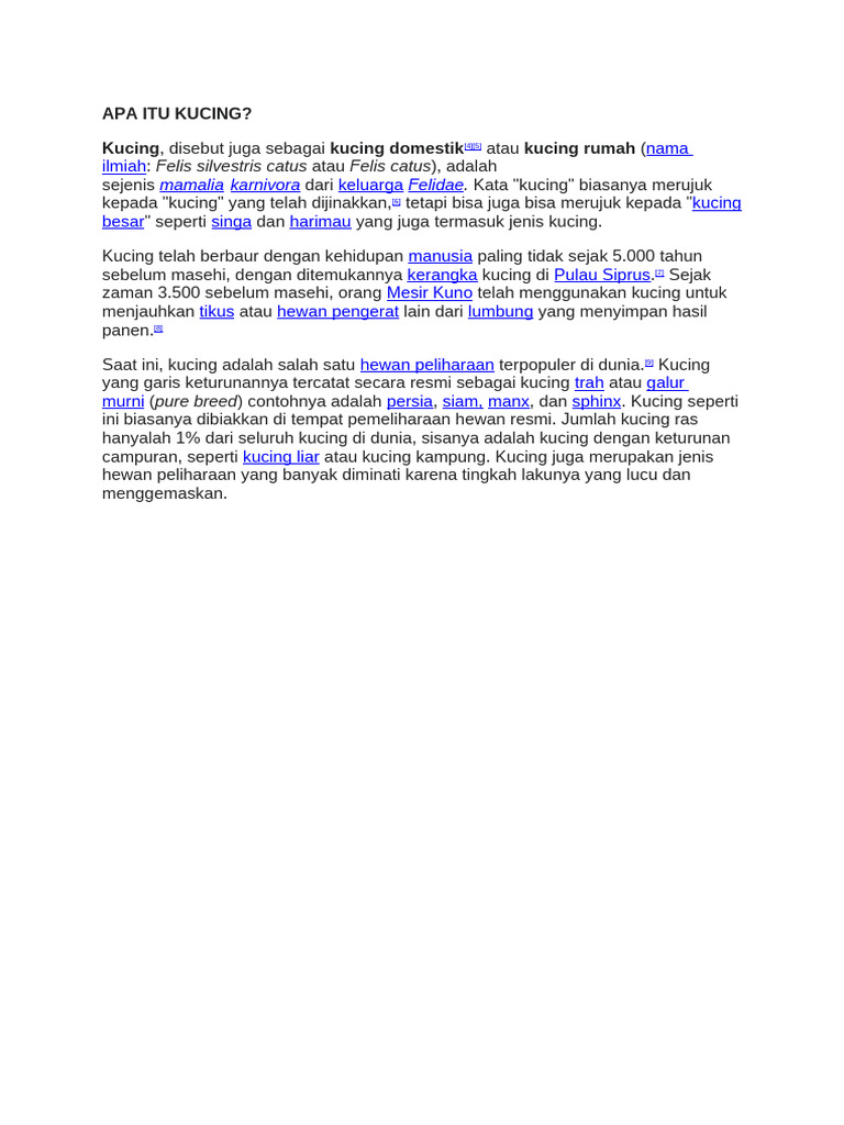 Apa Itu Kucing | PDF