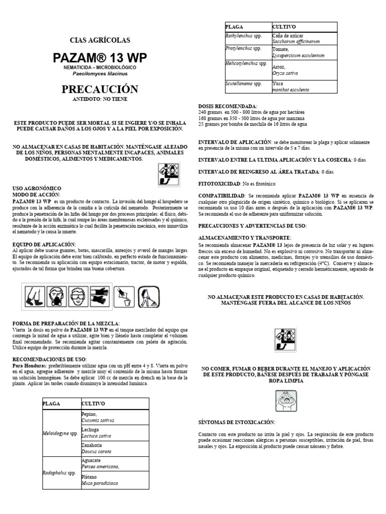 Ficha Técnica PAZAM | PDF | Agua