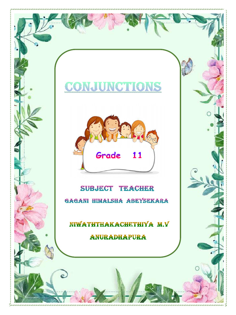 Conjunctions - Grade 11 | PDF | Language Arts & Discipline