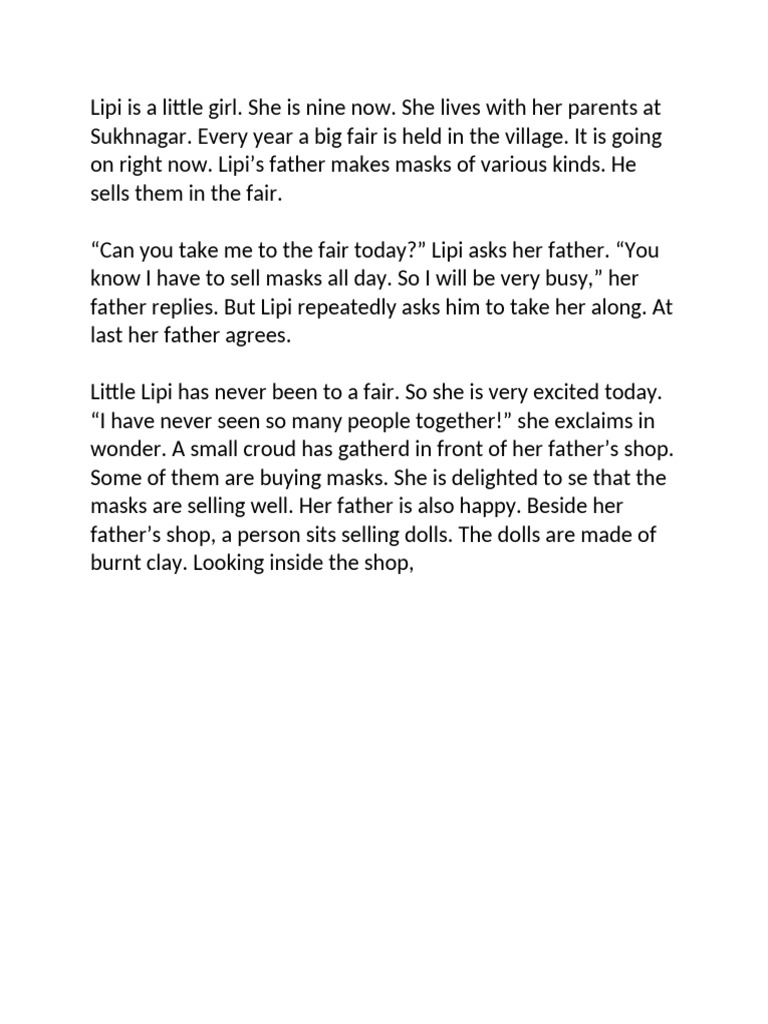 Lipi Is A Little Girl | PDF