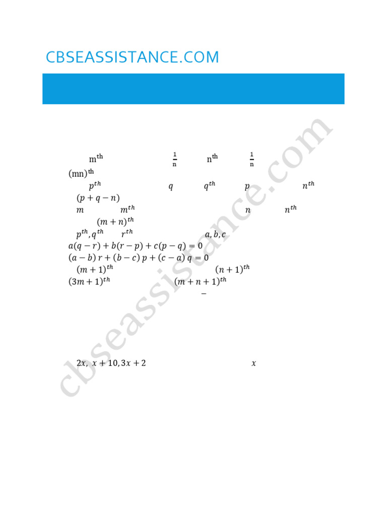 Arithmetic Progressions Assignment 1 | PDF | Teaching Methods & Materials
