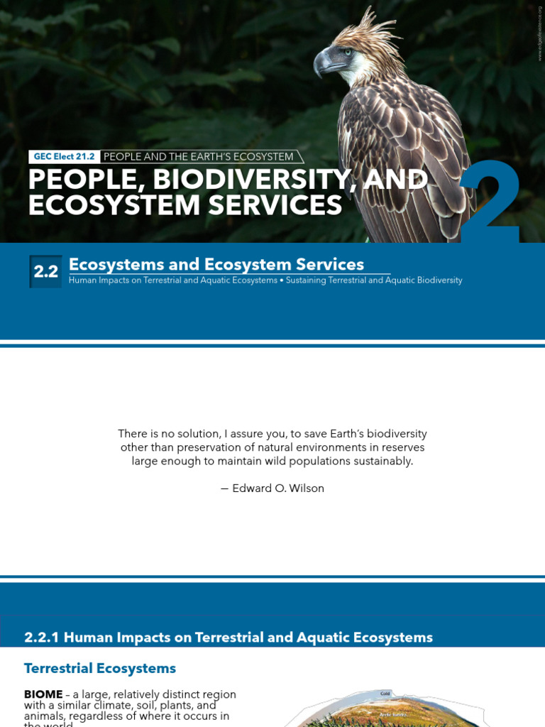 Species and Ecosystem Services | PDF | Aquatic Ecosystem | Ecosystem