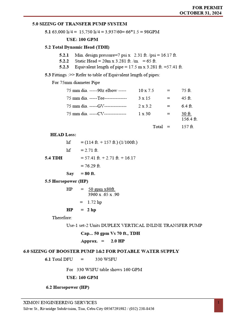 Pump and Water System Sizing Guide | PDF | Sanitary Sewer | Pipe (Fluid ...
