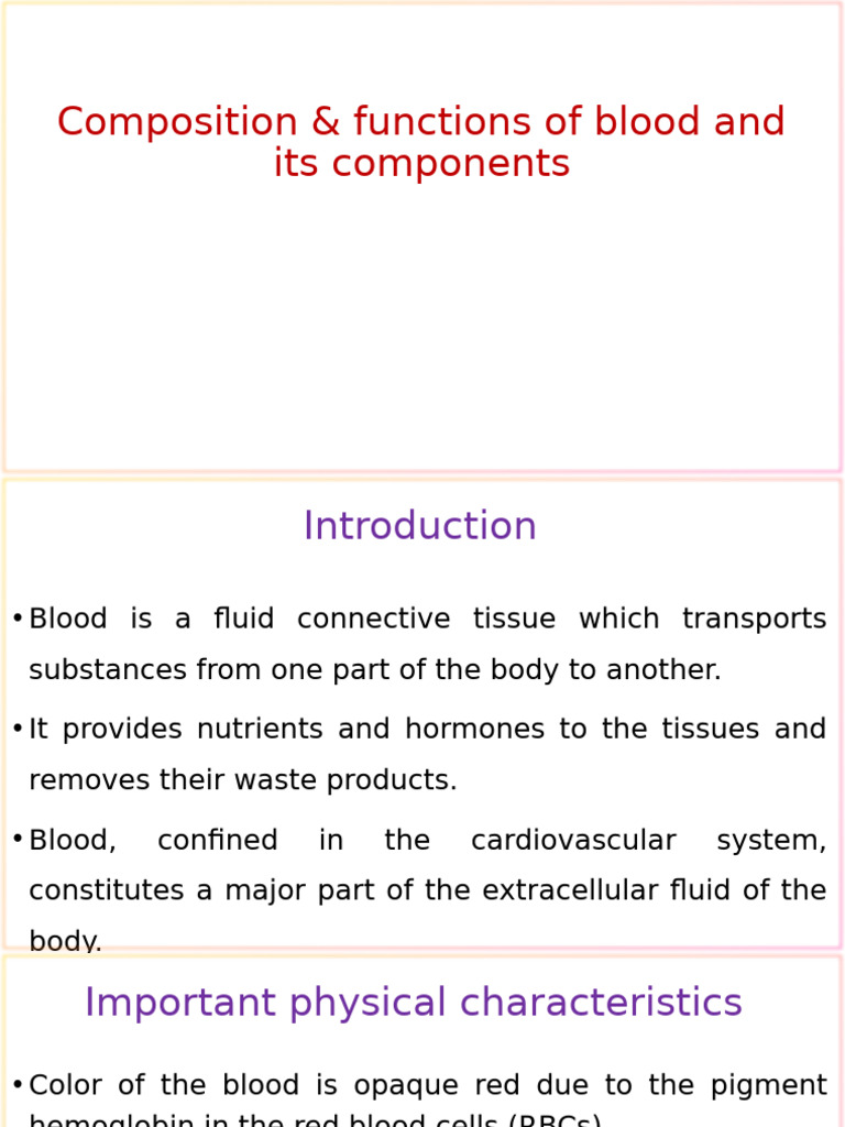 Physical Characteristics of Blood | PDF | Blood | Immune System